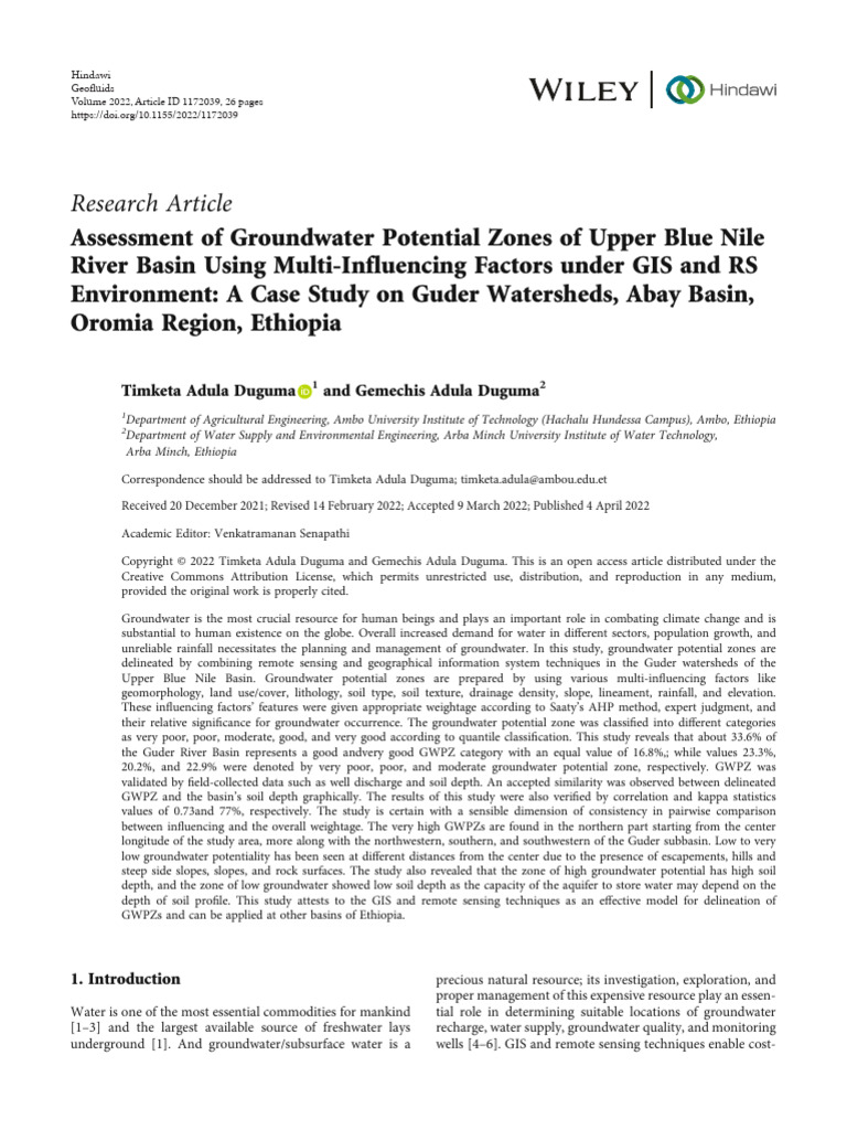 Assessment Of Groundwater Potential Zone Pdf Drainage Basin
