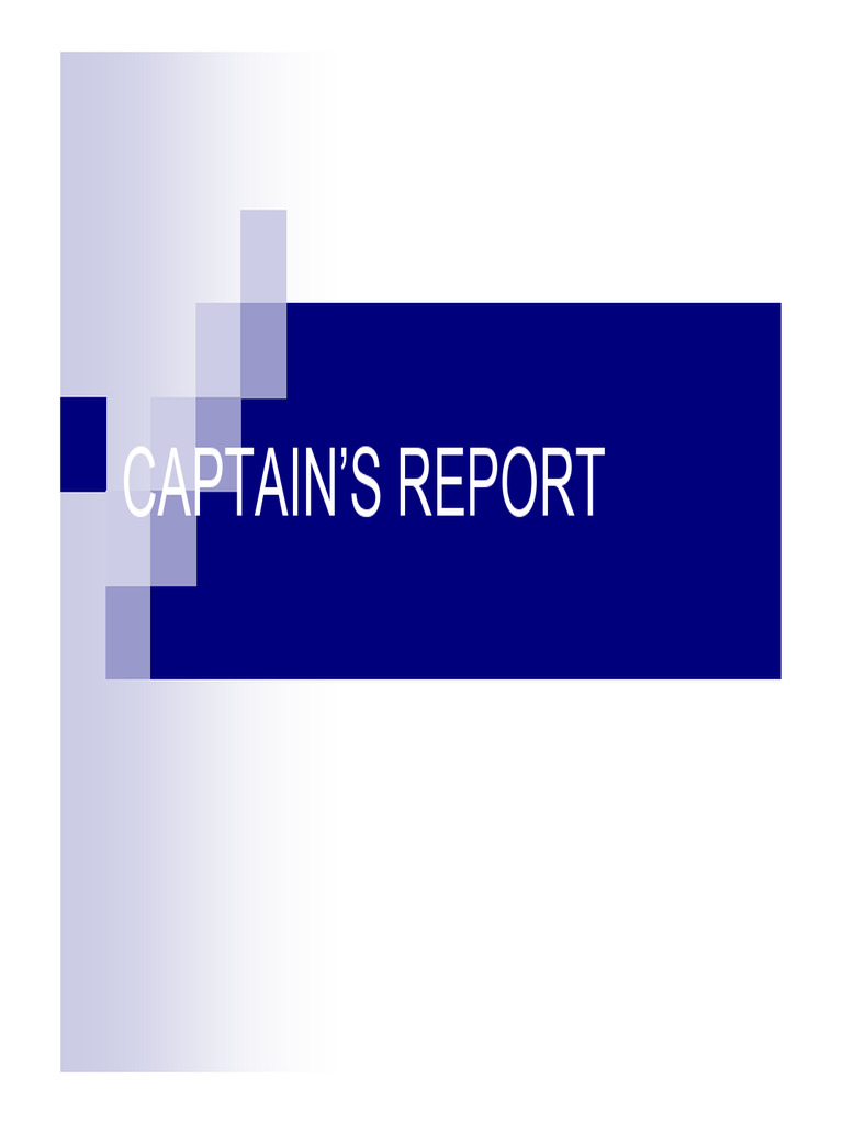 Captain's Report Writing Guide | PDF