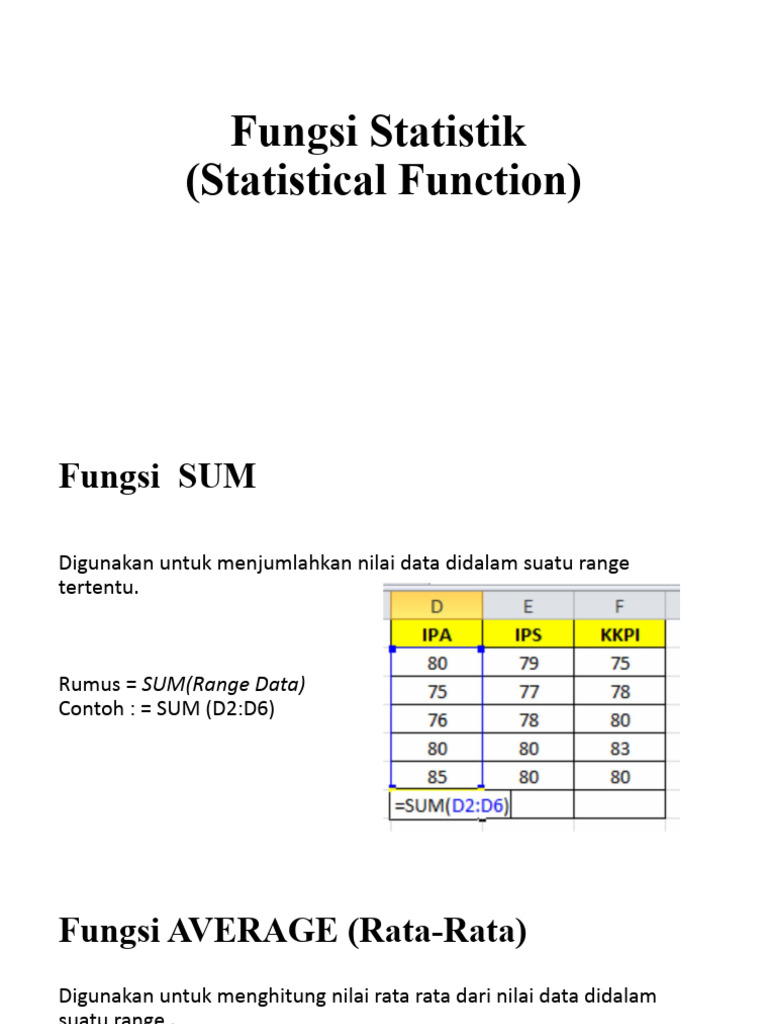 Fungsi Statistik (Statistical Function) | PDF