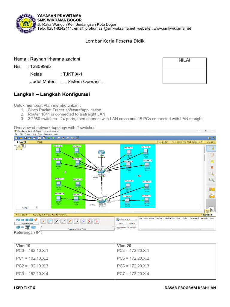 LKPD - Vlan 07 - 03 - 2024 | PDF | Router (Computing) | Network Switch