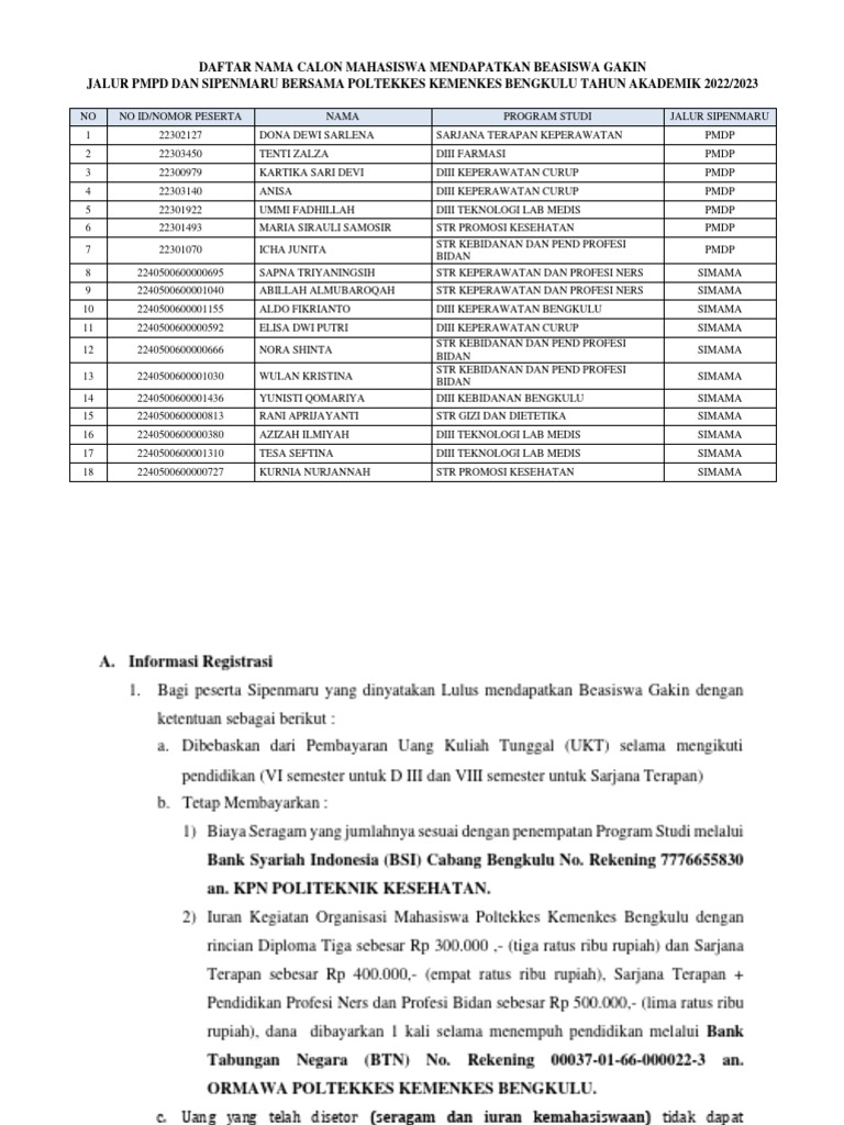 PENGUMUMAN GAKIN PMDP DAN SIMAMA Dikonversi | PDF | Karier ...