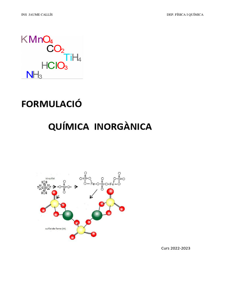 Dossier Formulació Inorganica 22-23 | PDF