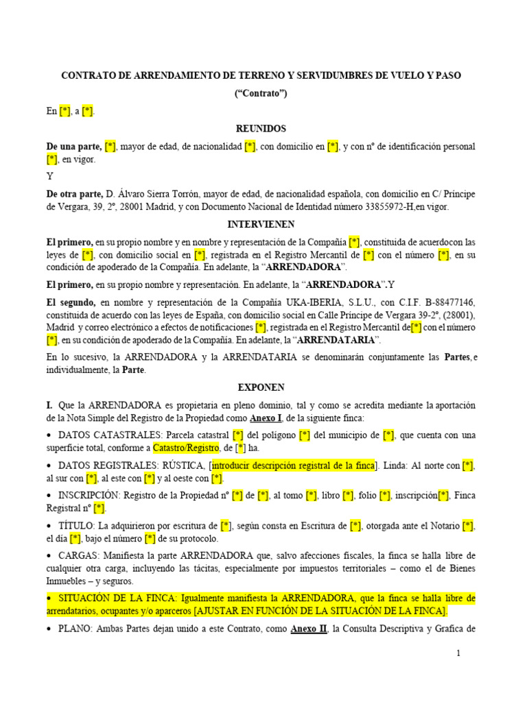 Modelo Contrato de Arrendamiento - PV Vega Del Puerto - Vértice | PDF | Fotovoltaica | Daños y ...