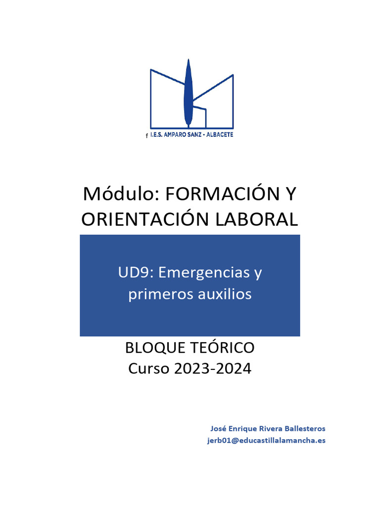 UD9 Emergencias y Primeros Auxilios | PDF | Reanimación cardiopulmonar | Primeros auxilios