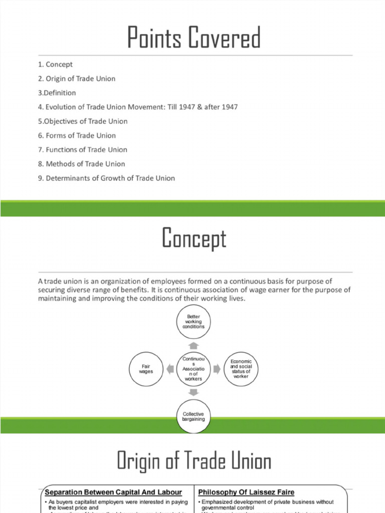 Classification of Trade Unionism by Divyanka Classes | PDF
