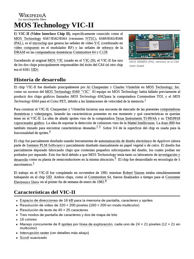 MOS Technology VIC-II | PDF | Arquitectura de Computadores ...