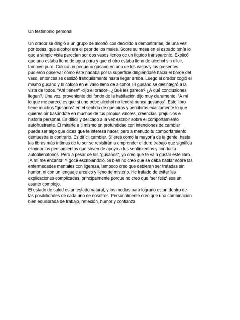 Un testimonio personal | PDF