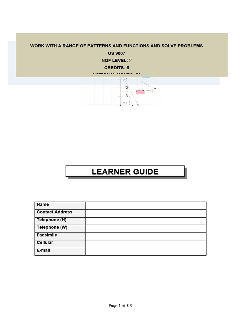9007 - Learner Guide | Download Free PDF | Equations | Function (Mathematics)