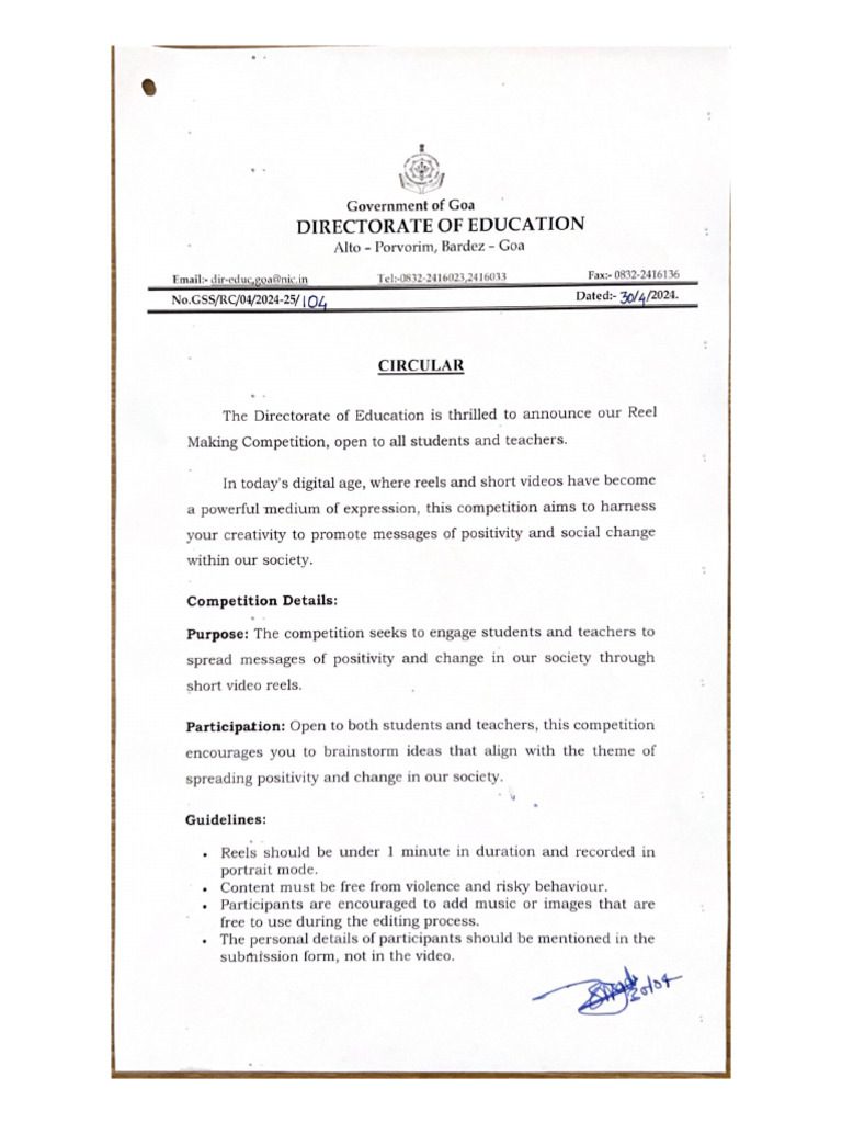 Reel Making Competition | PDF