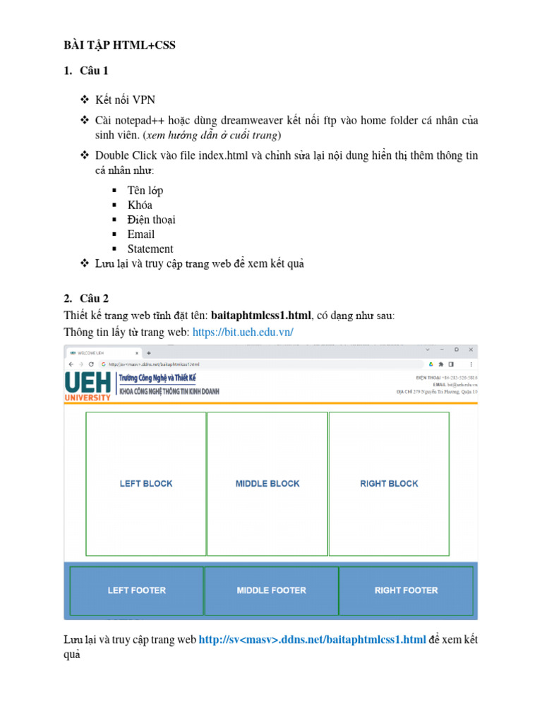 Bai Tap HTML-CSS | PDF