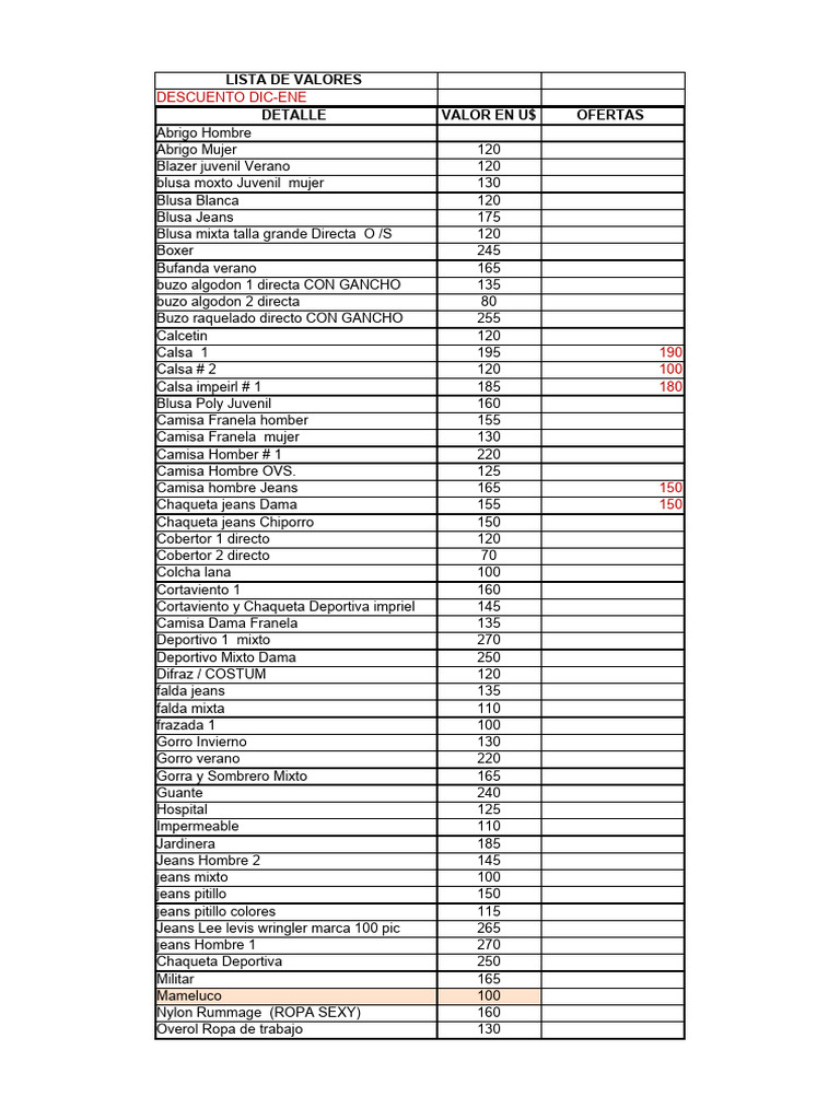 Promosiondic Ene | PDF | Moda | Ropa