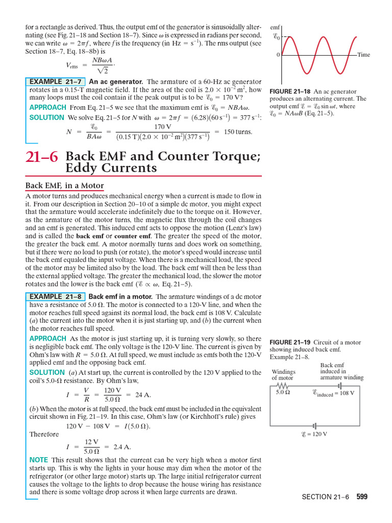 AC Generator and Motor Back EMF Explained | PDF | Transformer | Electromagnetic Induction