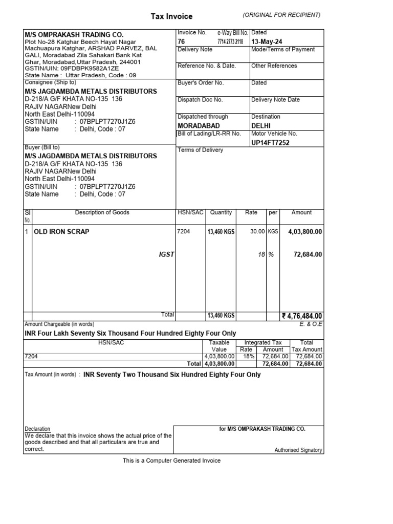 Tax Invoice | PDF | Public Finance | Taxation