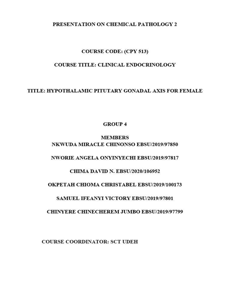 Cpy 513 Group 4 Presntation | PDF | Luteinizing Hormone | Menstrual Cycle