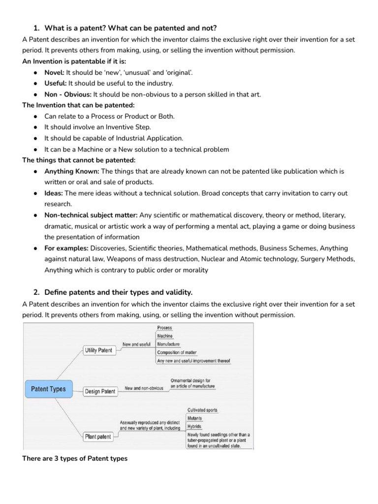 Understanding Patents: Types and Rights | PDF | Patent | Patent Application