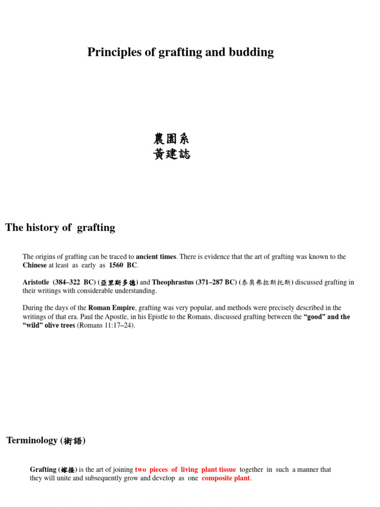 Grafting and Budding Techniques Explained | PDF | Grafting | Plants