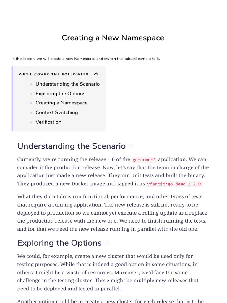 99 Creating A New Namespace Pdf Information Technology Computer Programming 