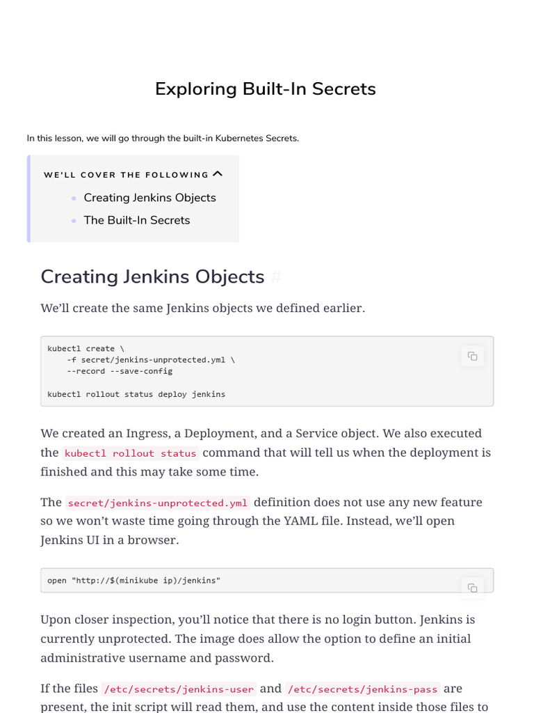 Kubernetes Built-In Secrets Overview | PDF | Information Technology ...