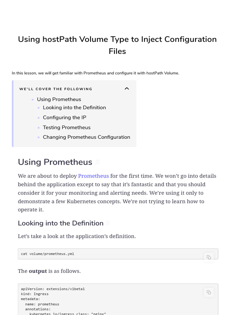 68 Using Hostpath Volume Type To Inject Configuration Files Pdf Computing Computer Science
