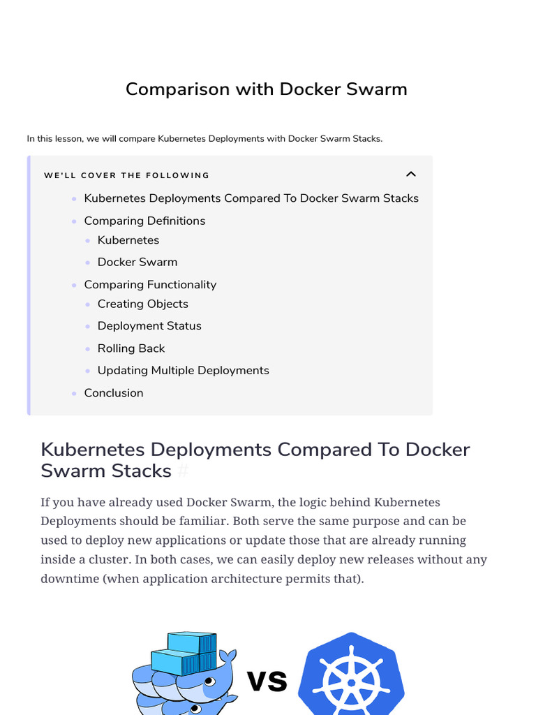 54 Comparison With Docker Swarm | Download Free PDF | Information Technology | Computer Programming