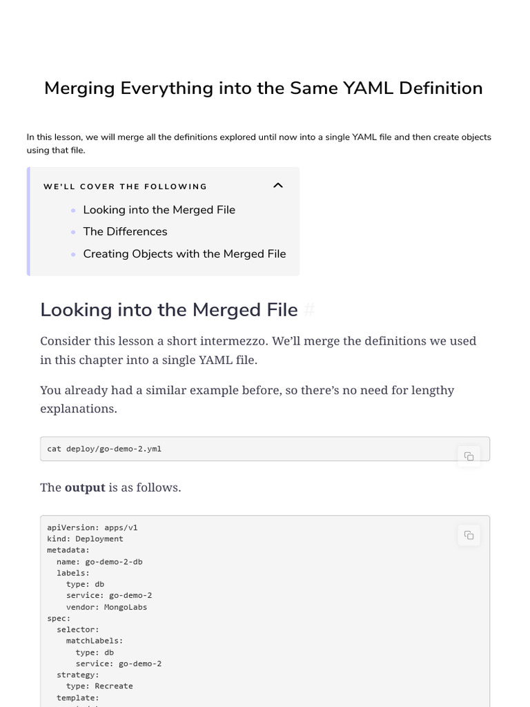 49 Merging Everything Into The Same YAML Definition | PDF | Computer Data | Computer Programming