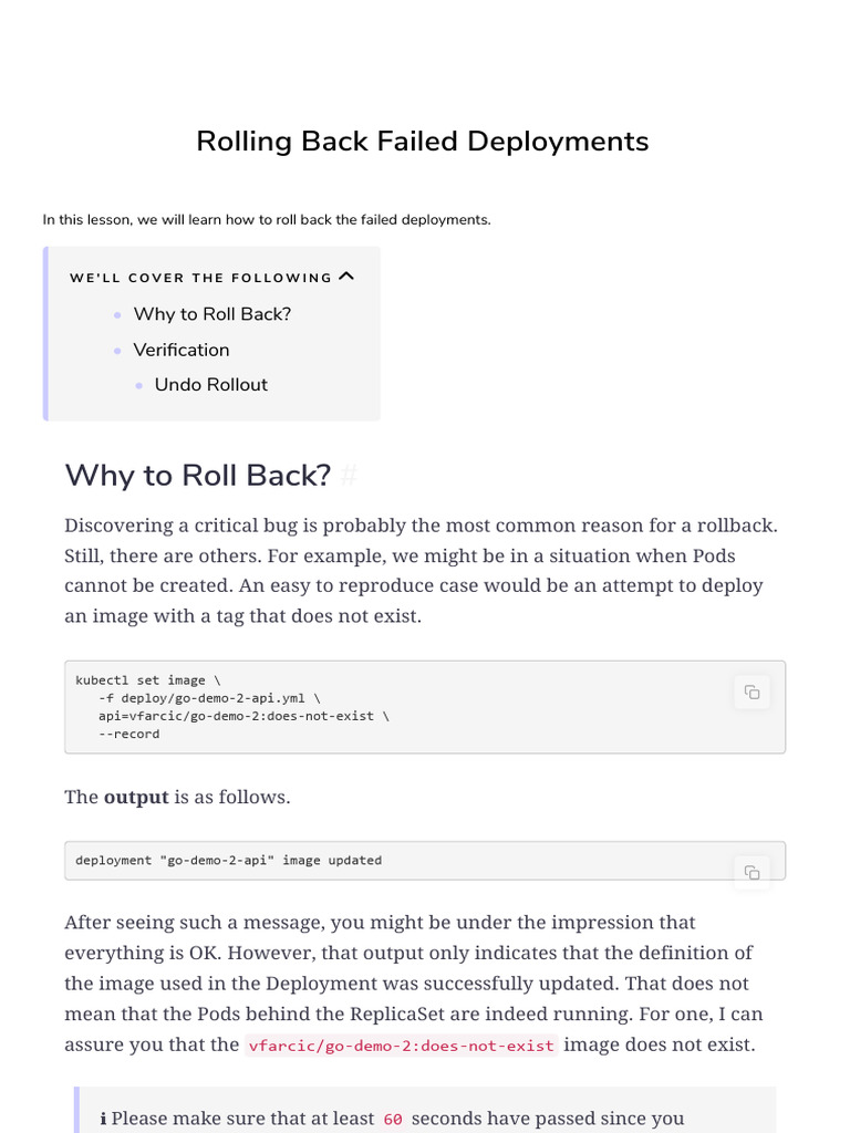 48 Rolling Back Failed Deployments | PDF | Computing | Software Engineering