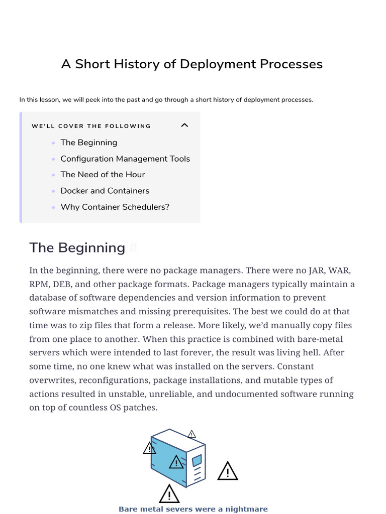3 a Short History of Deployment Processes | PDF | Virtual Machine | Operating System Technology