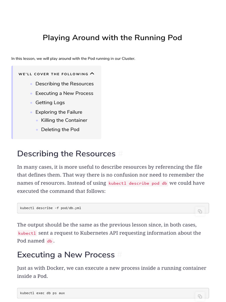 17 Playing Around With The Running Pod | PDF | Operating System ...