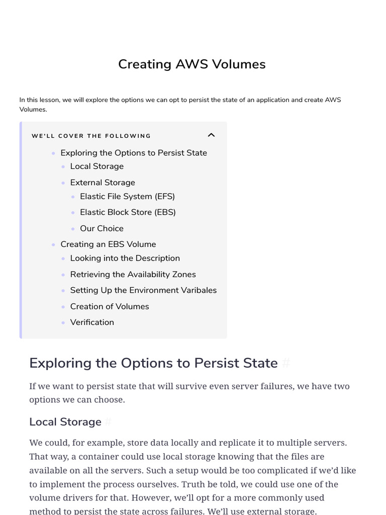 Creating AWS EBS Volumes Guide | PDF | Computing | Software Engineering