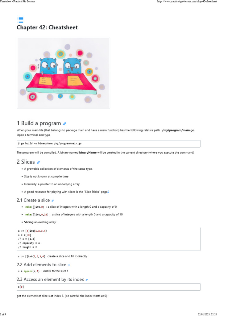 Go Cheatsheet | Download Free PDF | Computer Programming | Computing