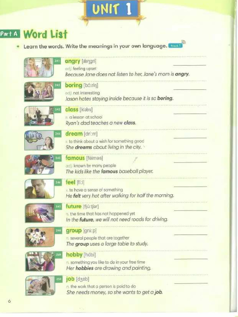 1000 Basic English Words 2A | PDF