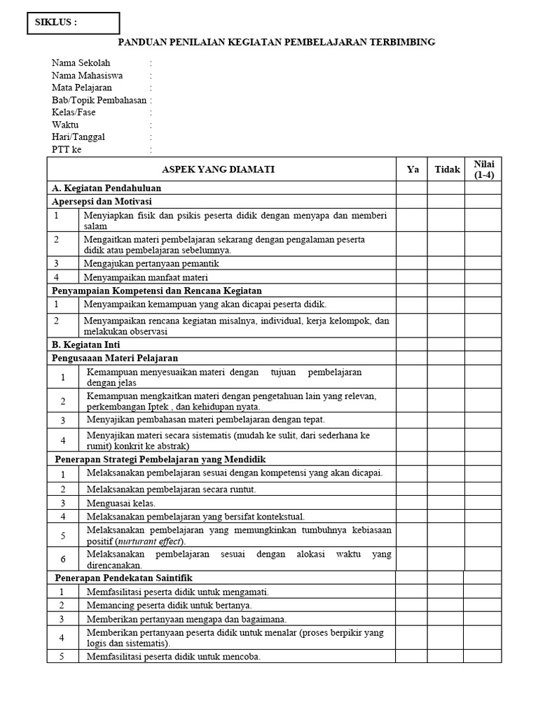 Instrumen Penilaian Harian | PDF