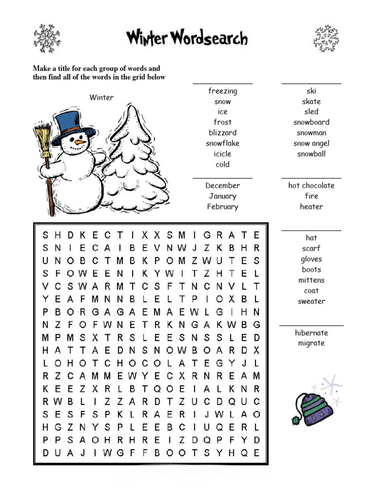 Winter Wordsearch | PDF