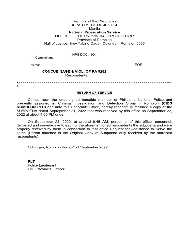 Return of Service-Direct Assault | PDF