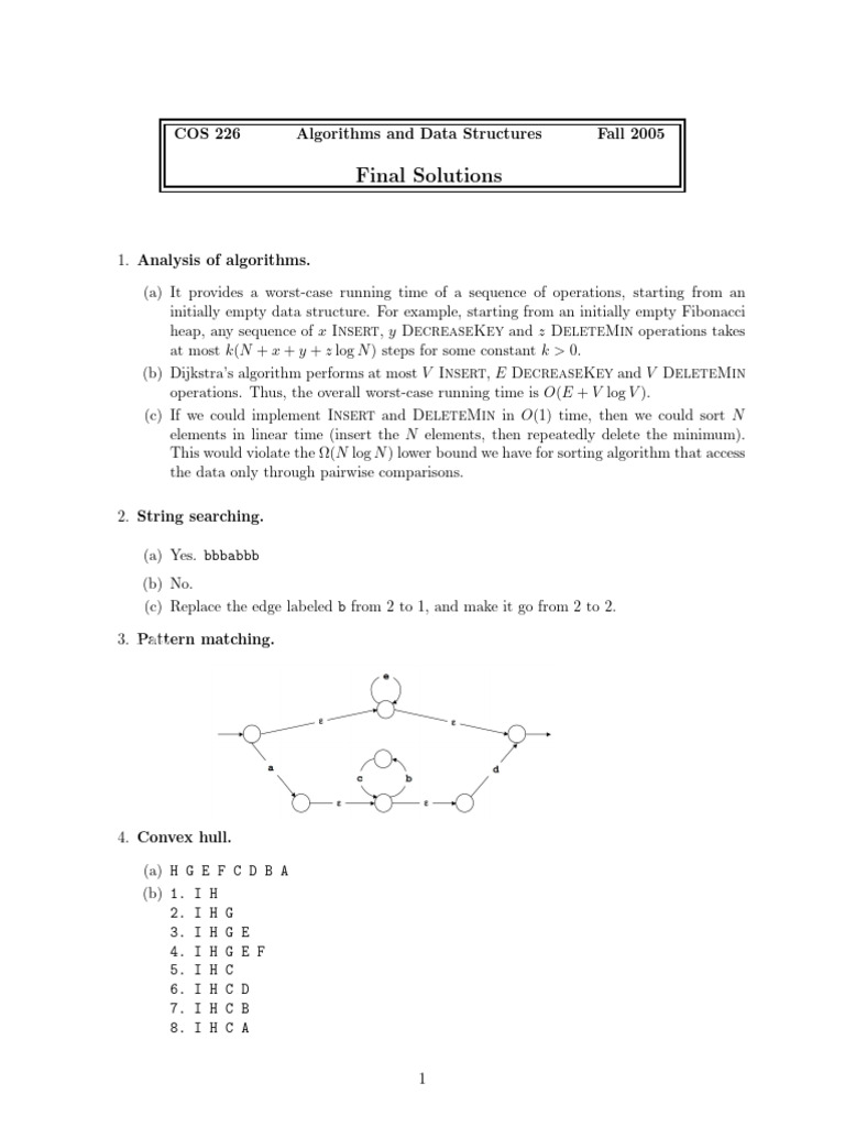 Fin f05 Sol | Download Free PDF | Time Complexity | Algorithms
