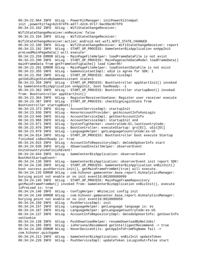 GameCenter Initialization Log Analysis | PDF | Computer Science | Computer Engineering