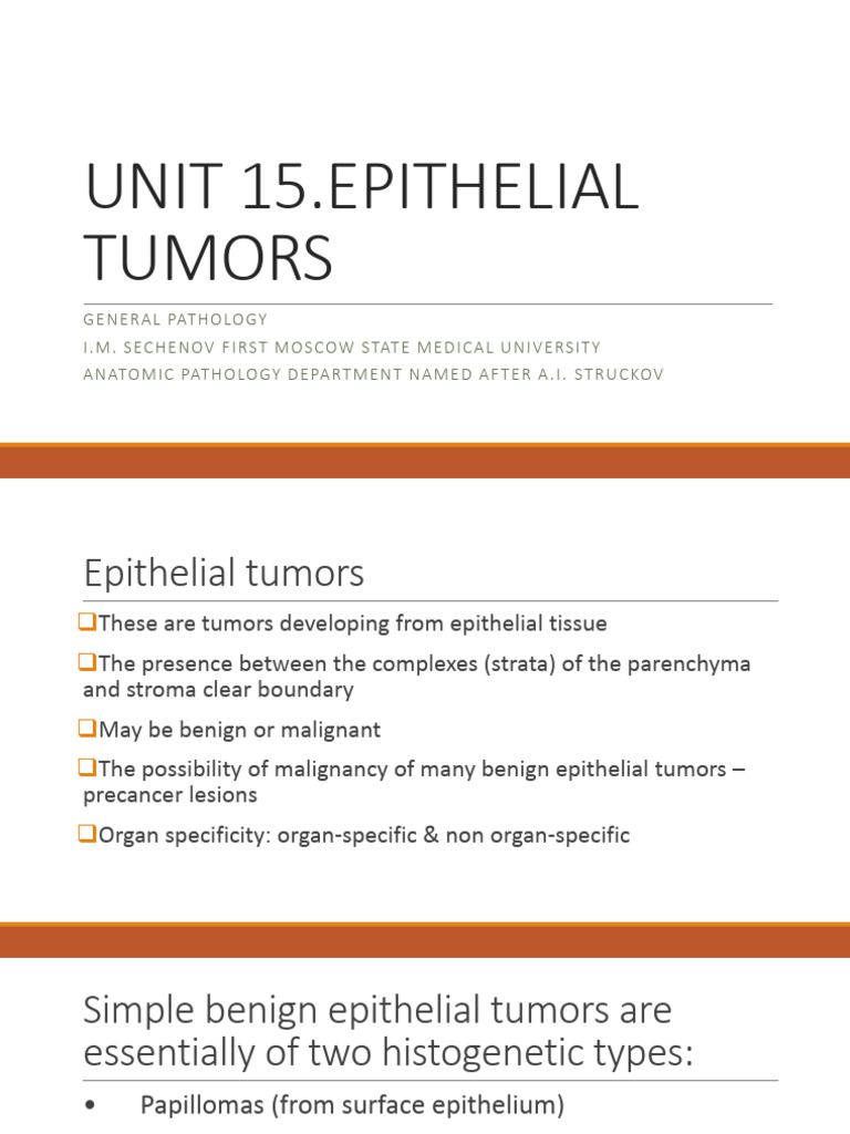 UNIT 15 Epith Tumors | PDF | Epithelium | Adenoma