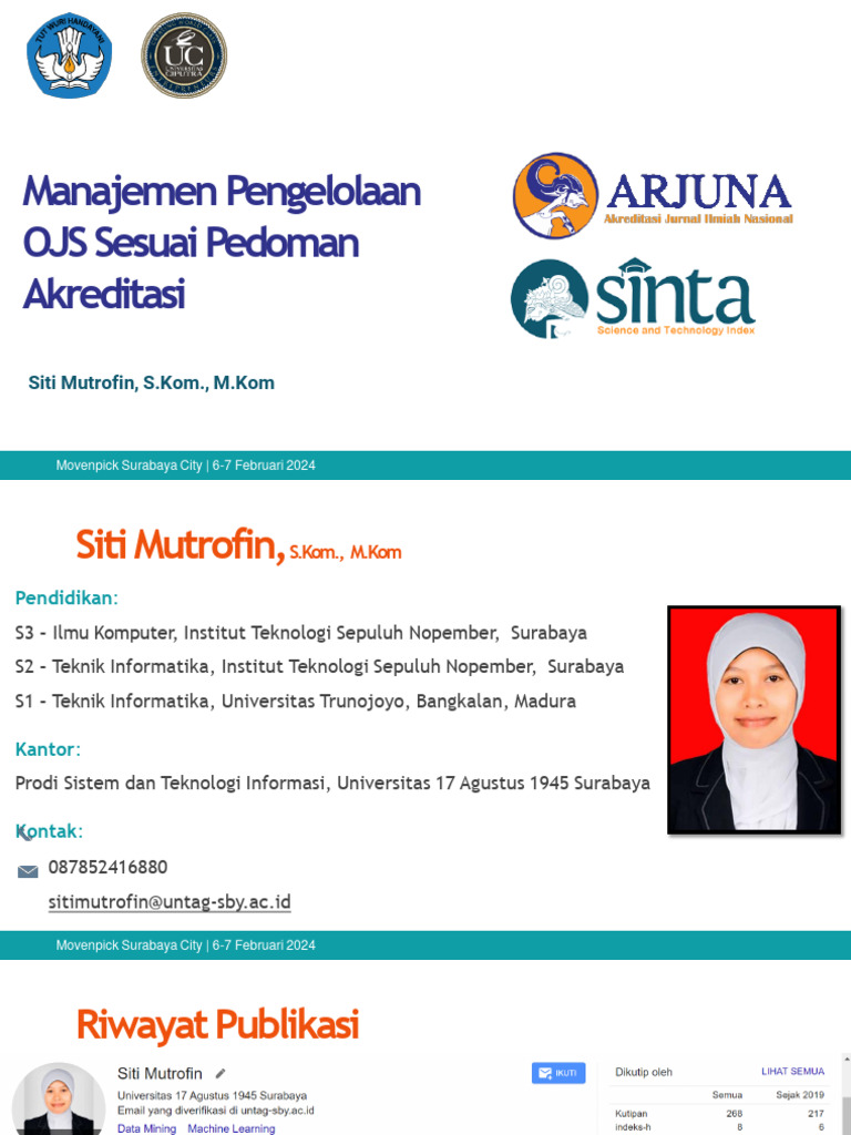 Siti Mutrofin - Manajemen Pengelolaan OJS Sesuai Pedoman Akreditasi | PDF