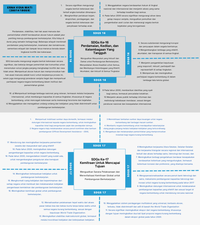MIND MAP SDGs 16 & 17 - Erna Vidia Wati - 3601419059 | PDF