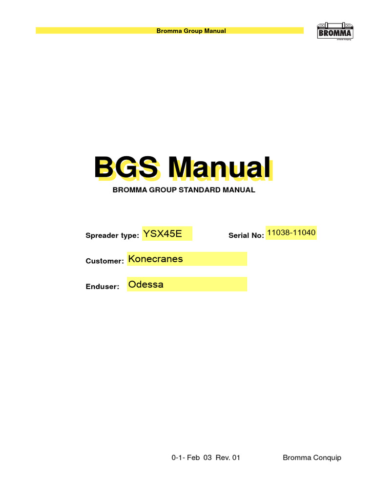Bromma YSX45E - 11038-11040 - Eng - 02 | PDF | Electrical Connector | Crane (Machine)