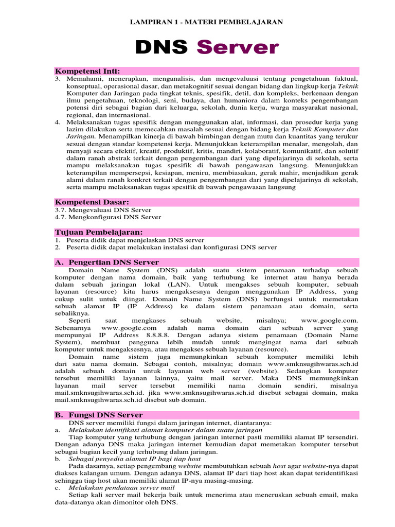 07.DNS Server - Modul&Soal | PDF | Seni | Komputer