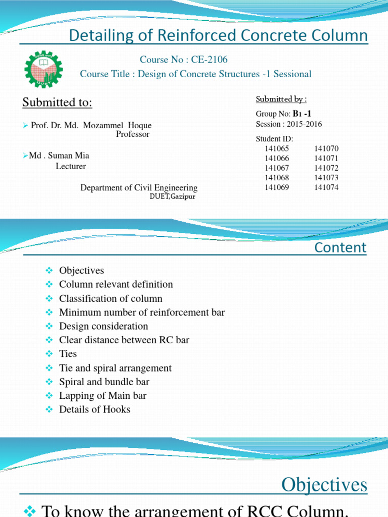 Columndetailingsession14 15duet 161127123604 | PDF | Column | Structural Engineering