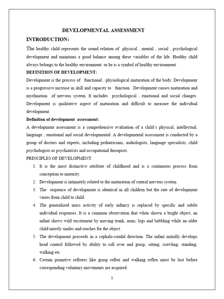 Developmental Assessment Jasspret Am Pdf Developmental Psychology