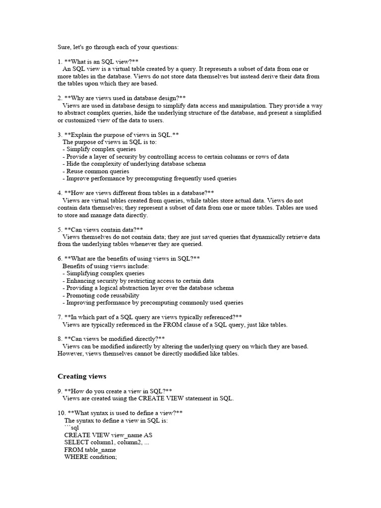 sql views | PDF | Databases | Sql sql views | PDF | Databases | Sql