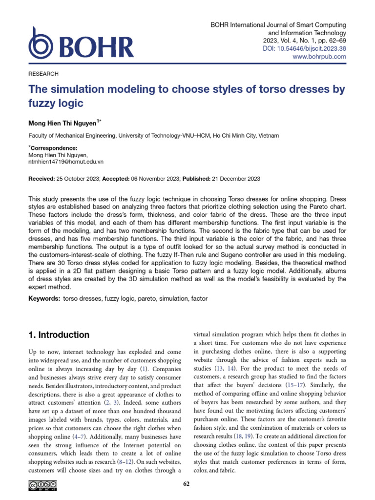 The Simulation Modeling To Choose Styles Of Torso Dresses By Fuzzy