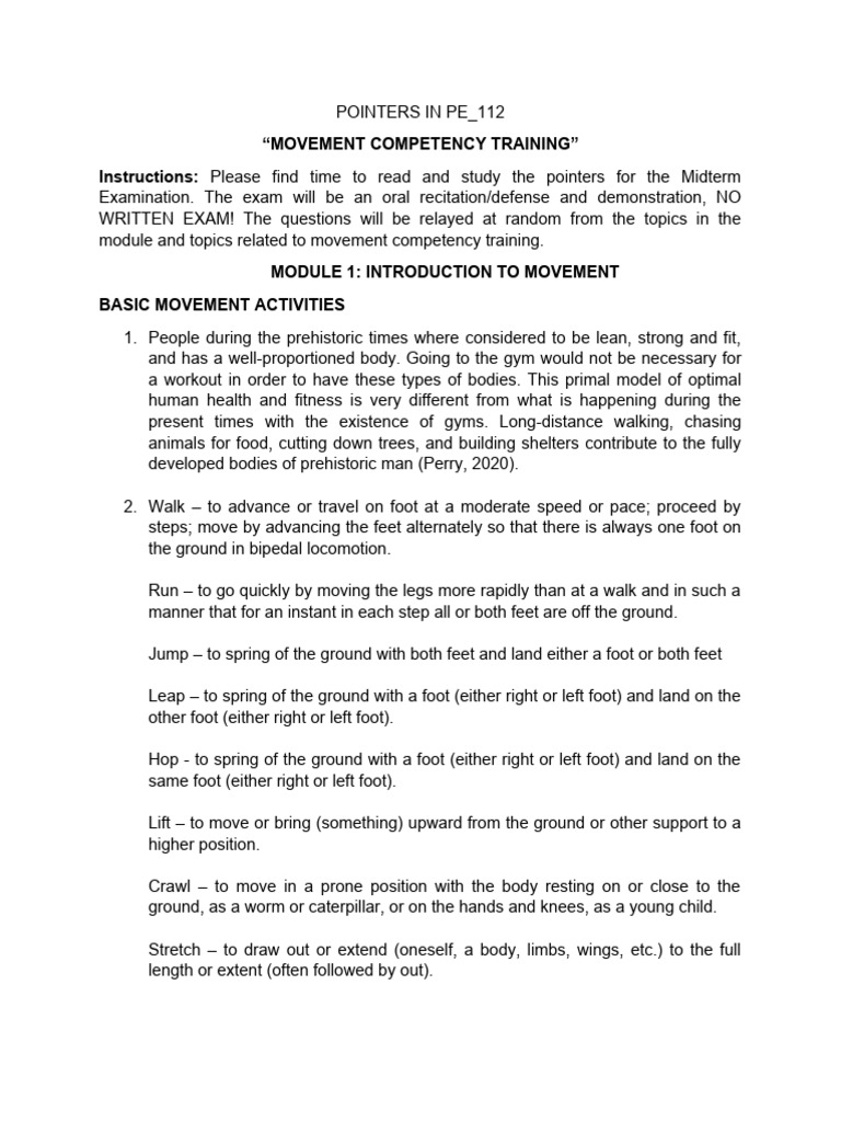 Pointers in Pe Midterm Exam | PDF | Anatomical Terms Of Motion ... Pointers in Pe Midterm Exam | PDF | Anatomical Terms Of Motion ...