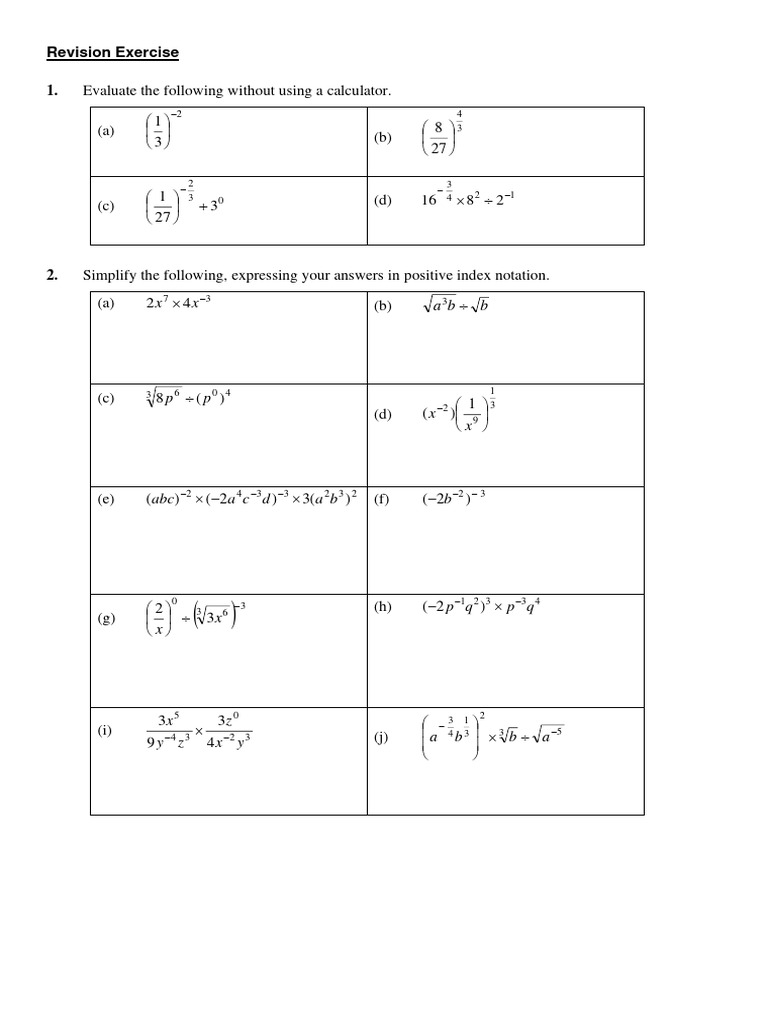 Review - Exponents G11 | PDF | Mathematics | Equations