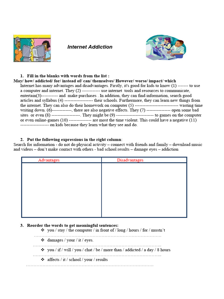Internet-Addiction Worksheet | PDF | Human Communication