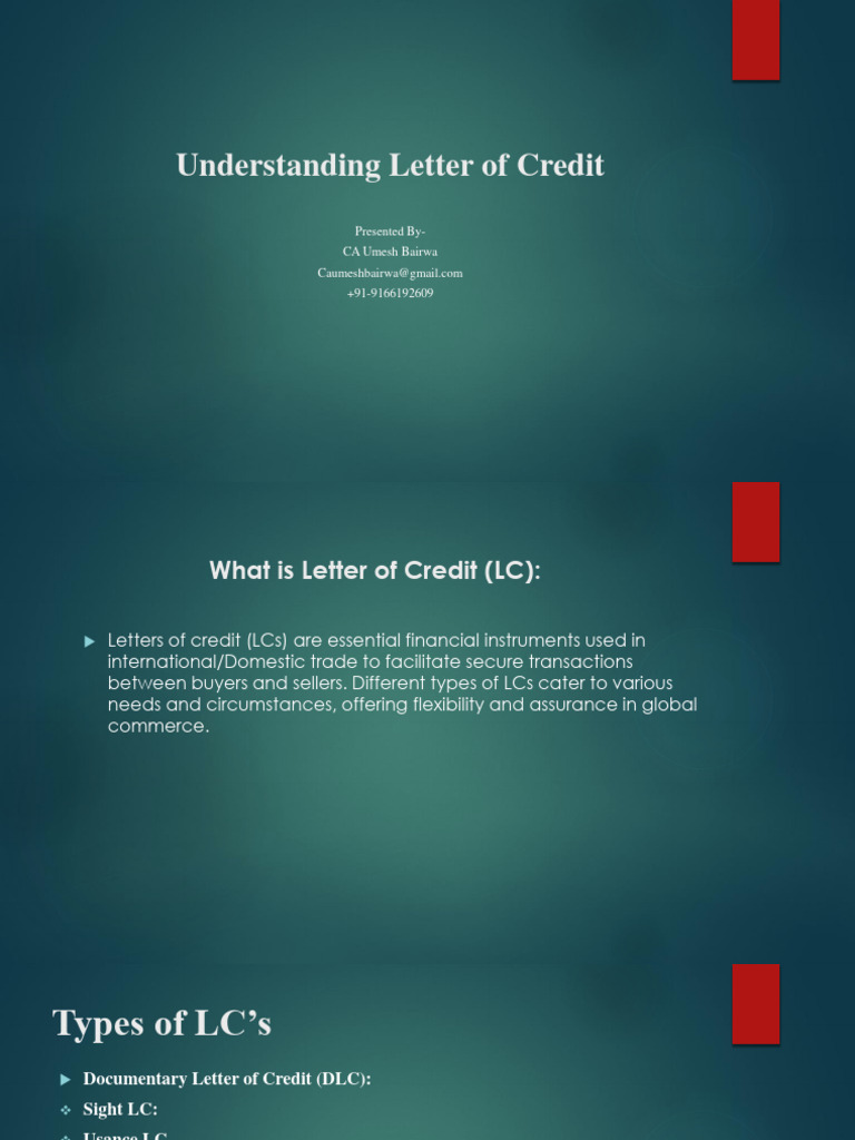 Understanding Letter of Credit | PDF | Letter Of Credit | Financial ...