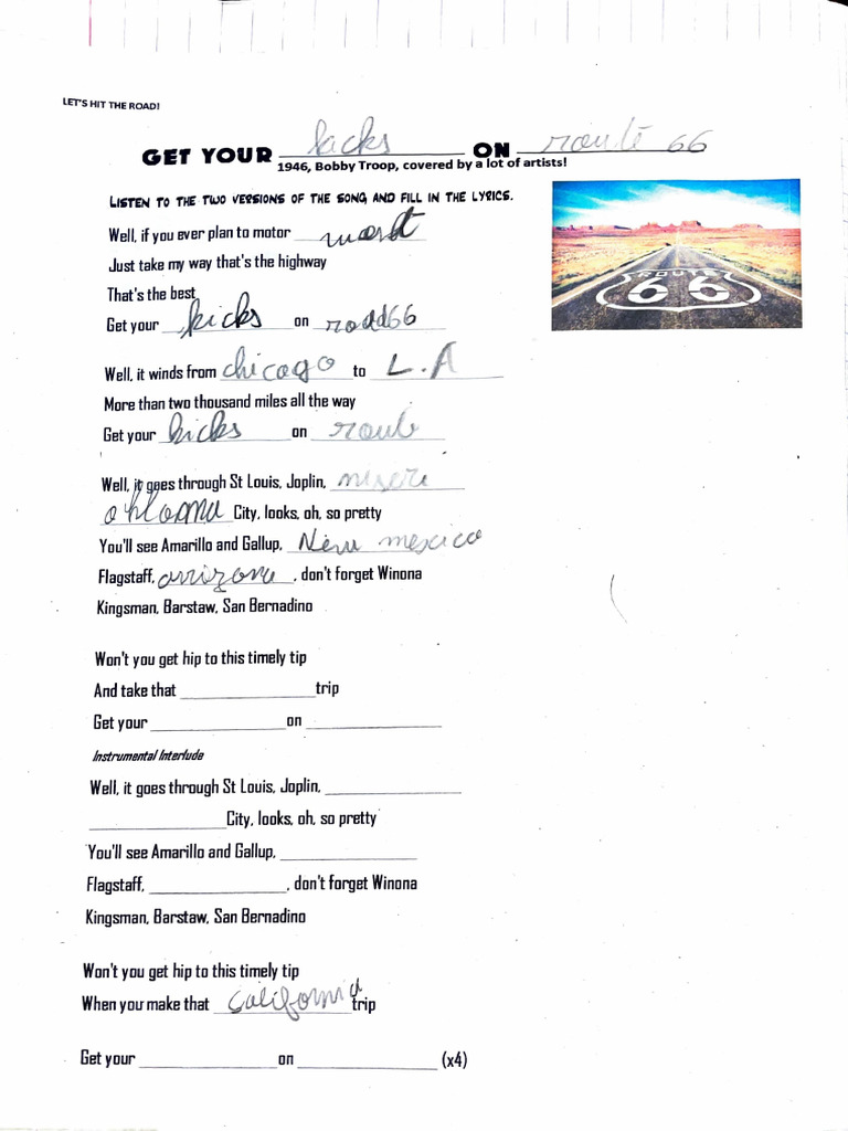 "Road Trip Song Lyrics and Insights" | PDF
